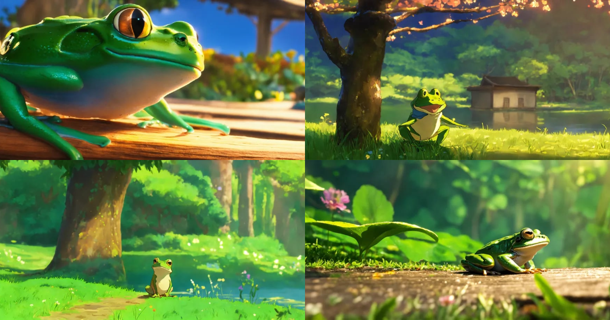Lexica - Create the image, Hello, little frog”, Deyse greeted with a ...