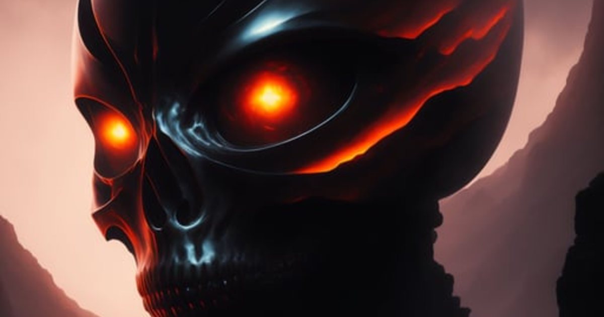 Lexica - Realist picture centered face portrait evil big eyed skull ...