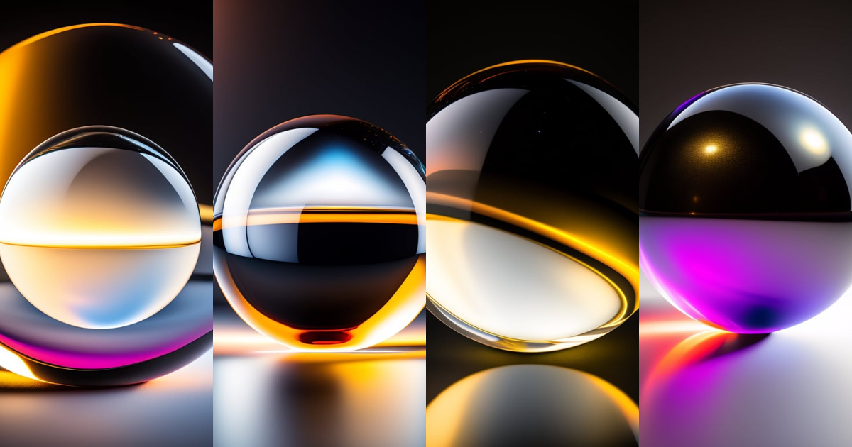Lexica - Render of a perfect glass sphere, single light source, studio ...