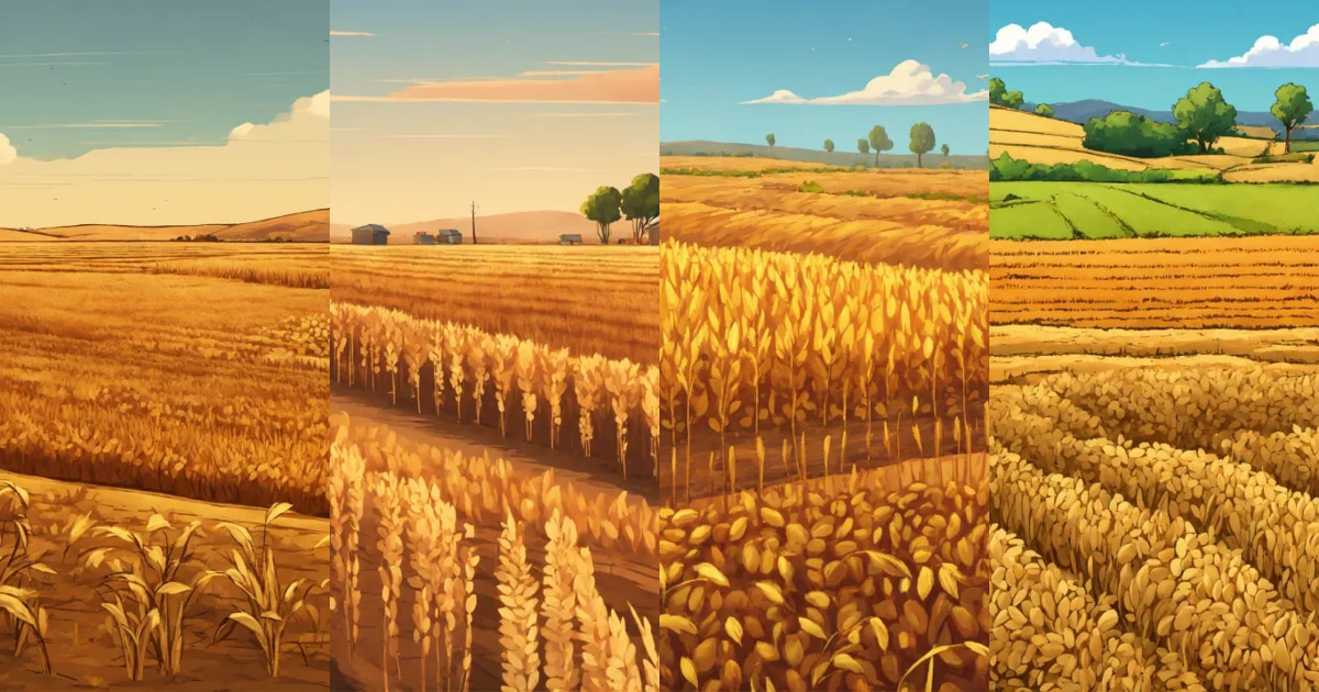 Lexica - Cartoon field of dry crops