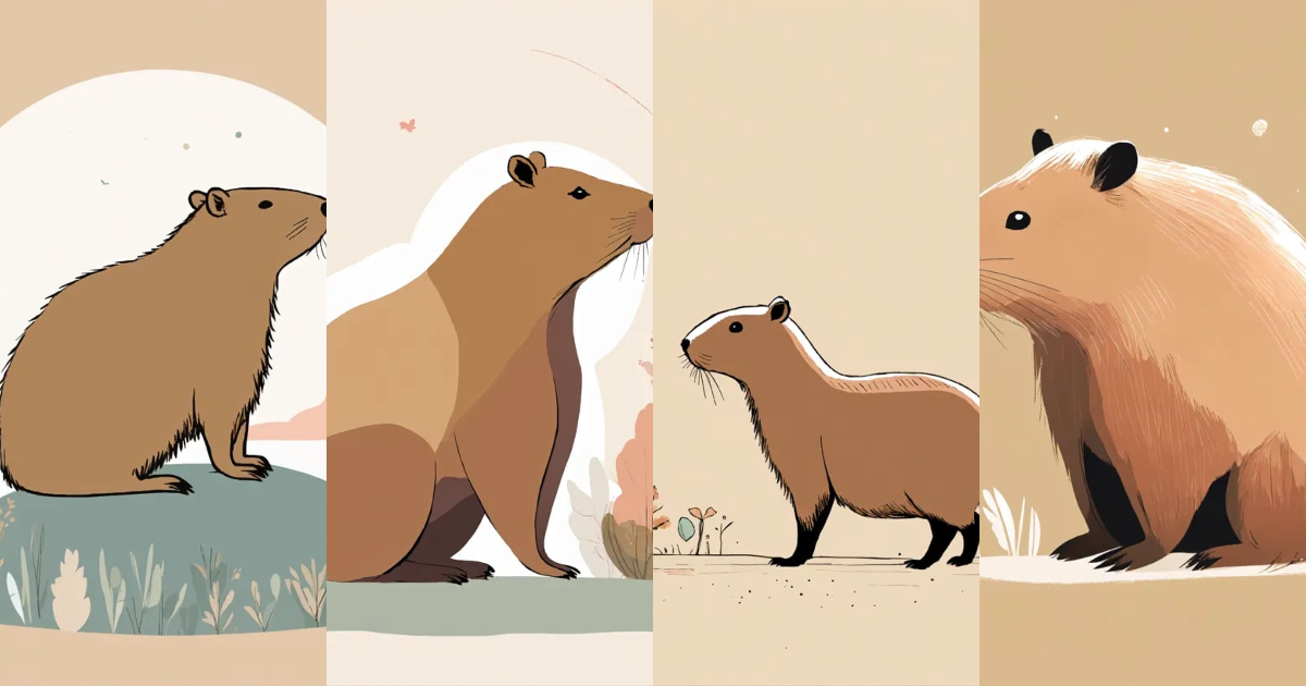 Lexica - A cute minimalistic simple capybara side profile Clipart ...
