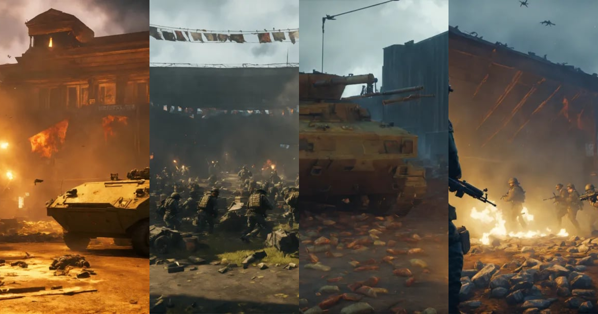 Lexica - Zombie hoard, call of duty warzone verdansk outside, a light ...