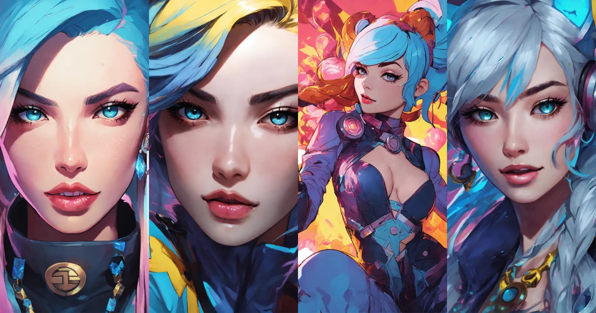 Lexica - Pop Art, Jinx from league of Legends, icy gray eyes, concept ...