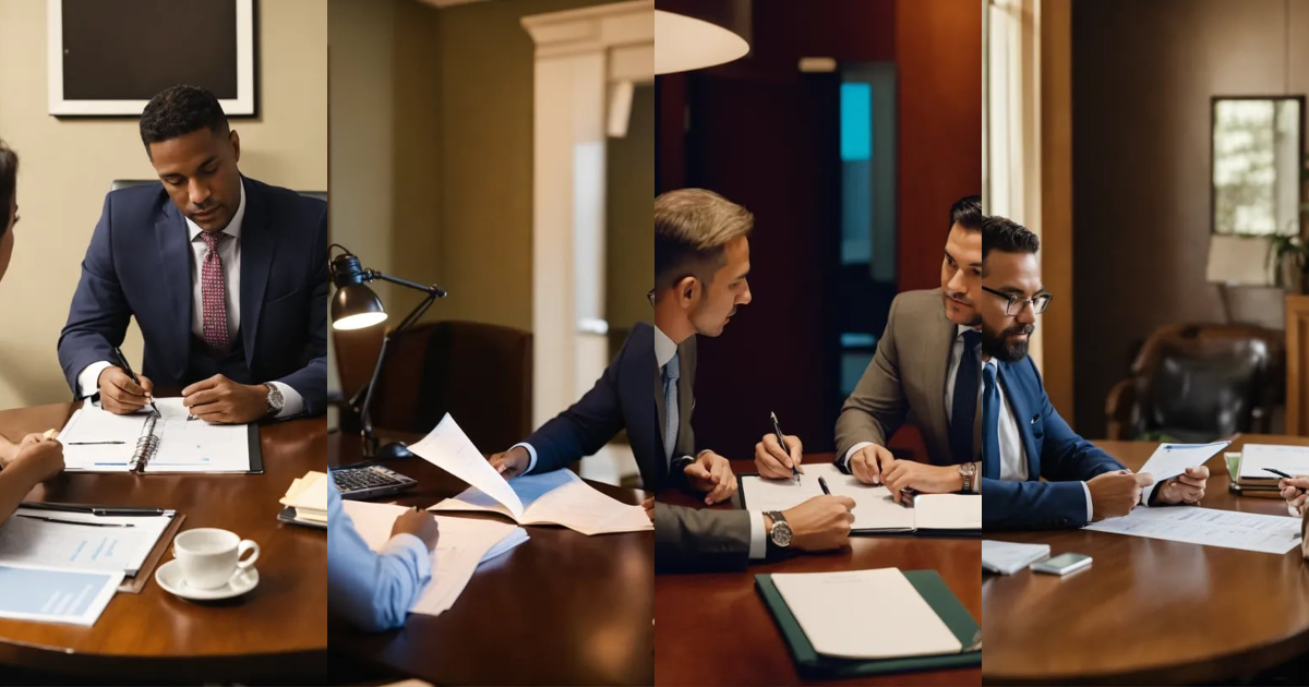 Lexica - A photo of a financial advisor meeting with a client. The ...