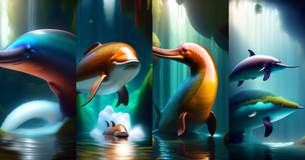 Lexica - A Amazon river dolphin by pixar in the rainforest, surrealism ...
