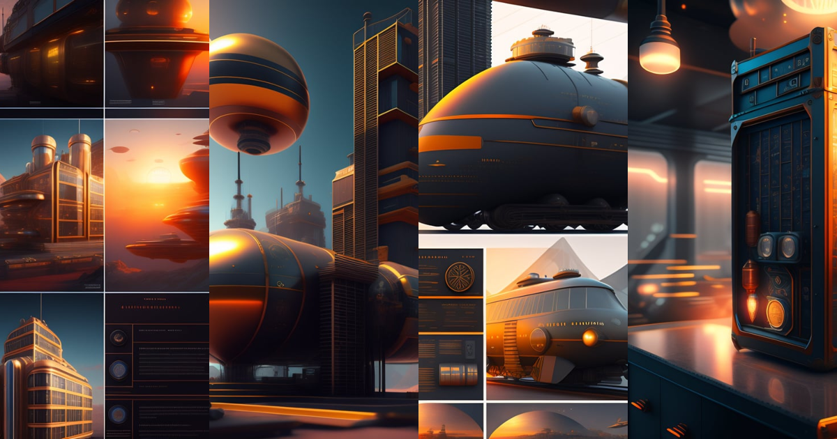 Lexica - A full-page concept designs of an ((atompunk )) fulltime ...