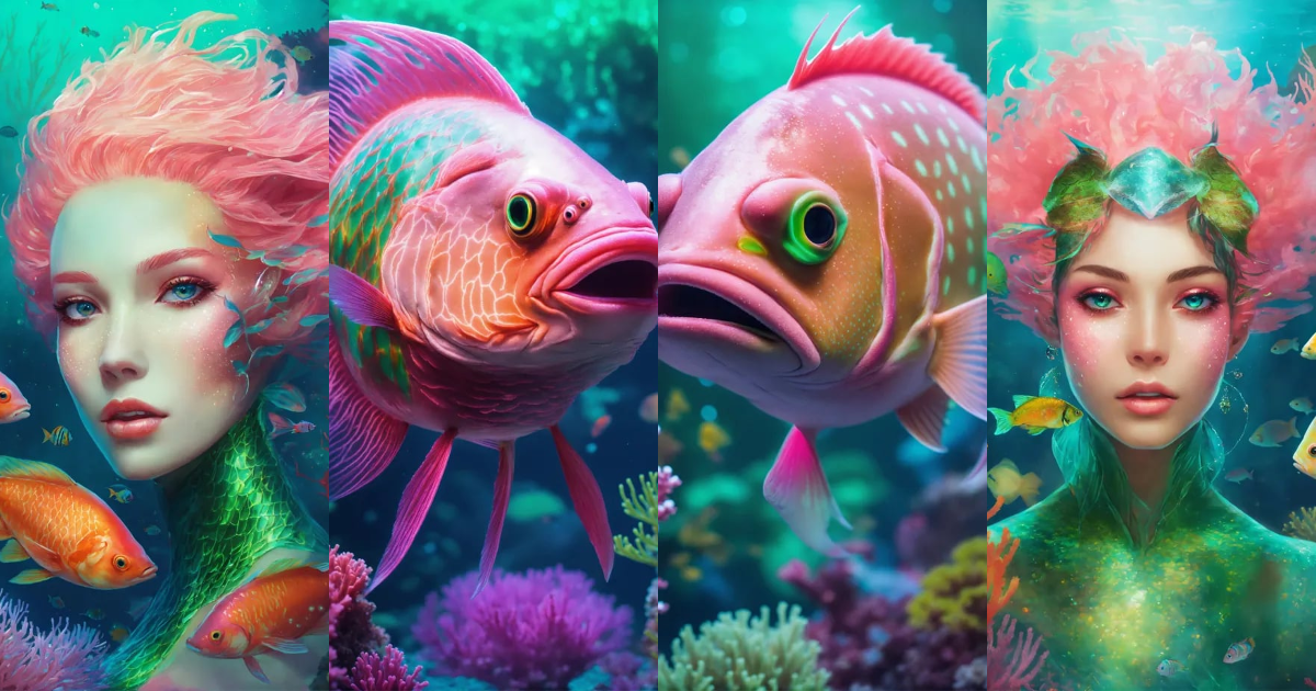 Lexica - Fantasy Portrait of an anthropomorphic fish, humanoid face ...