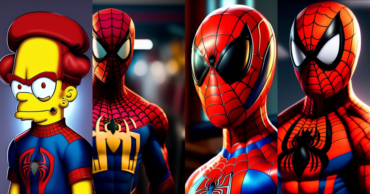 Lexica - A simpson wearing the cloths of Spiderman