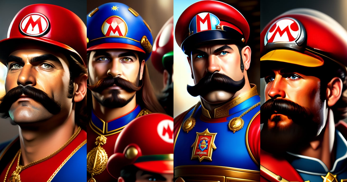 Lexica - Portrait of warhammer mario bros