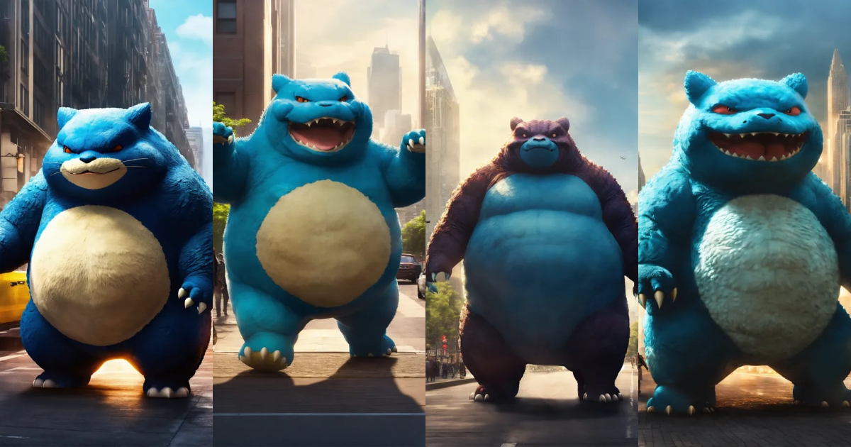 Lexica - Snorlax as Godzilla, realistic 4k, full body in the city