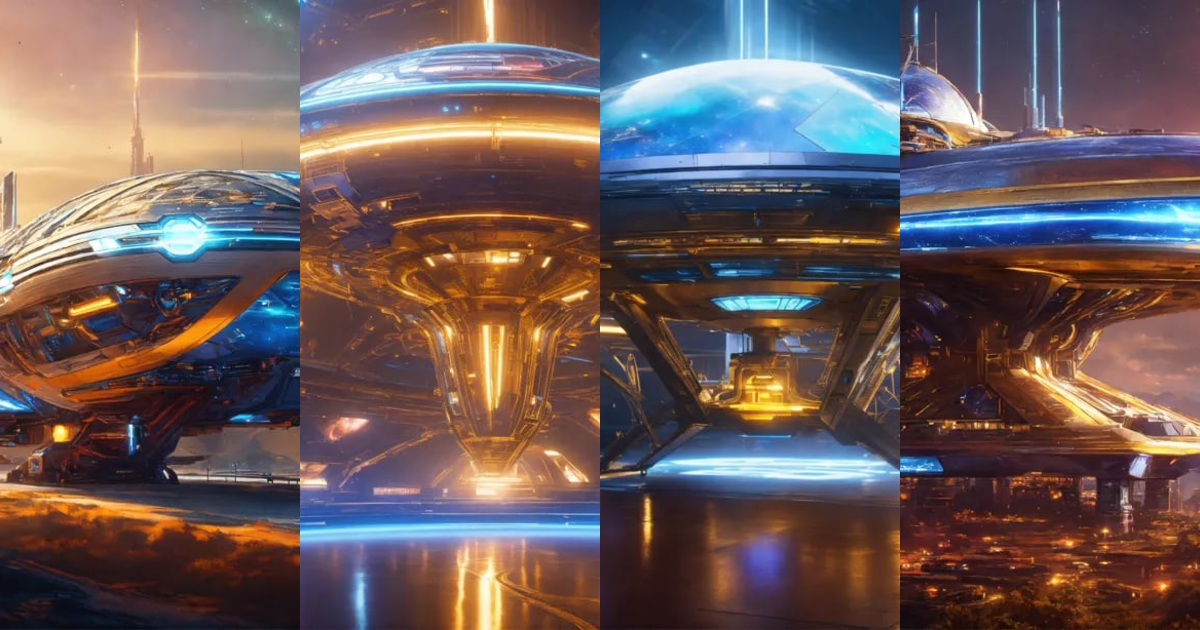 Lexica - Futuristic spaceship,alien design,flying in starry space ...