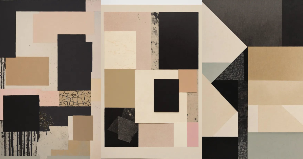 Lexica - Fragments, riso design, texture, pastels black cream, forgetting