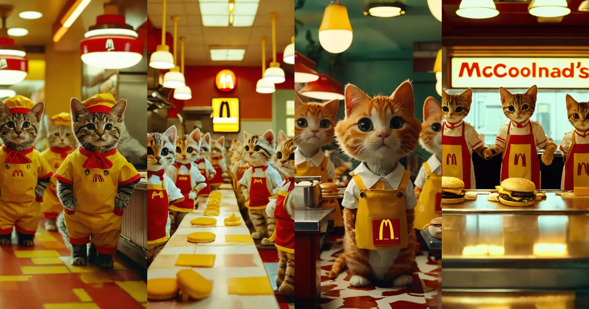 Lexica - A Mc Donalds restaurant interior shot run by anthropomorphic ...