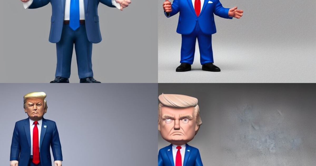 Lexica - Full body 3d render of donald trump as a funko pop, studio ...