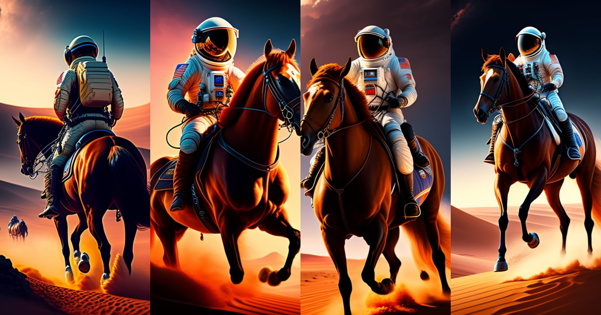 Lexica - Digital art of an astronaut riding a horse on mars, artstation ...