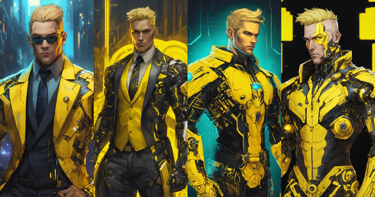 Lexica - Pale middle-aged dirty-blonde muscular cyberpunk cyborg man ...