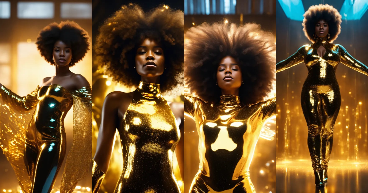 Lexica - 3d render of black woman with afro made entirely of glass ...