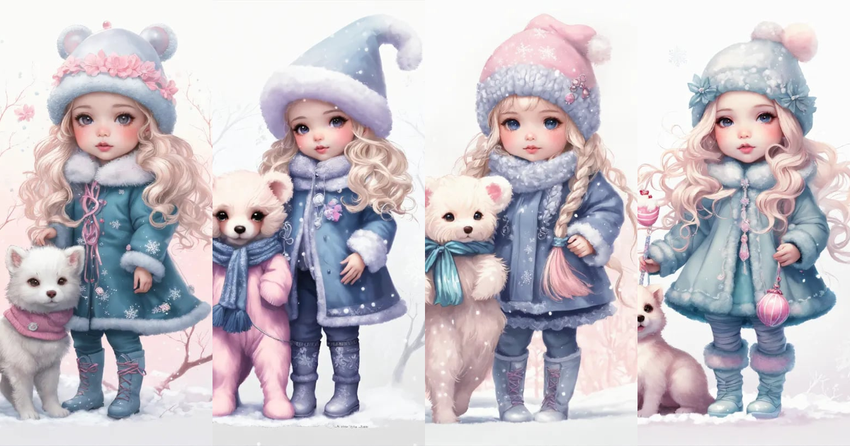 Lexica - Full body of a realistic sweetness Baby chibi Girl winter ...
