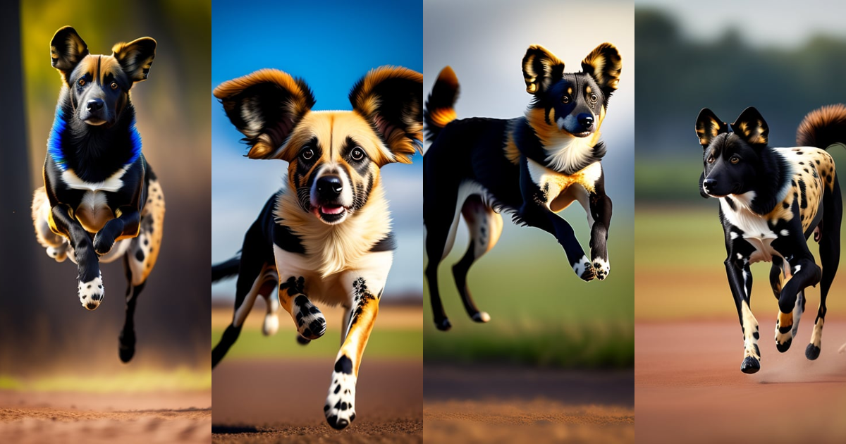 Lexica - A flying wild dog with wings