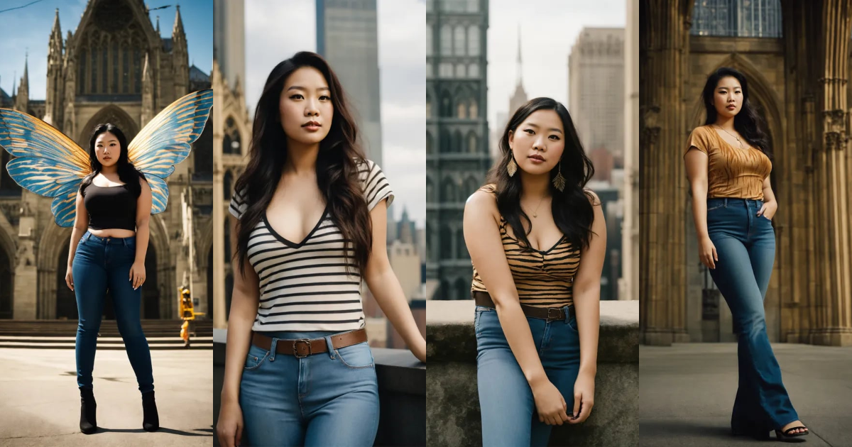 Lexica - Full body of a beautiful, full figured Asian fairy female, has ...