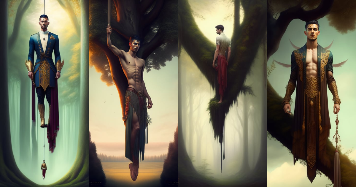 Lexica - Full body shot of a hanged man on a tree. Art inspired by tom ...