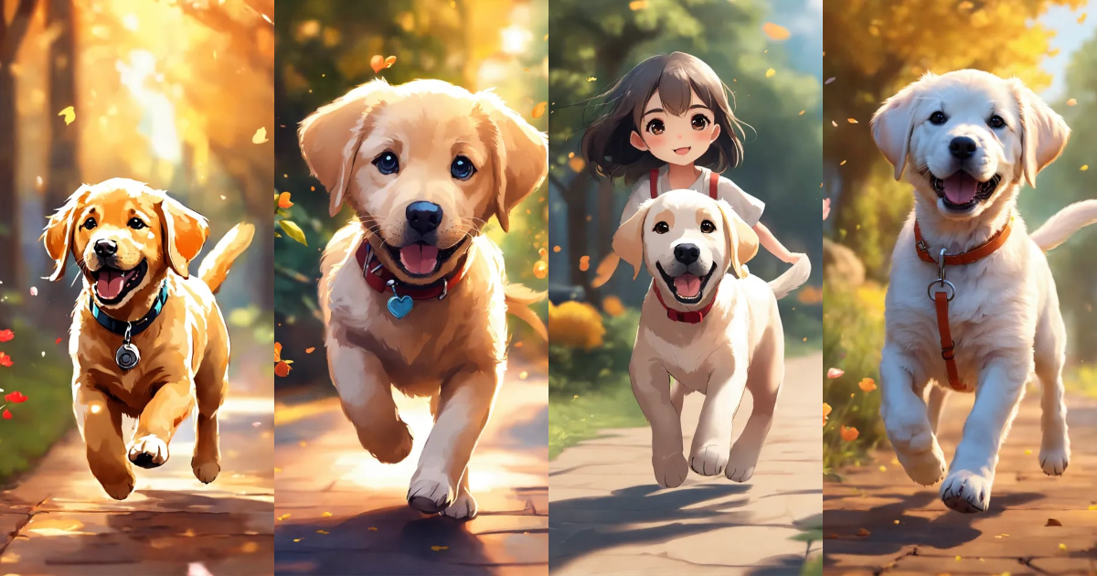 Lexica - CUTE AND ADORABLE CARTOON PLAYFUL LABRADOR RETRIEVER PUPPY ...