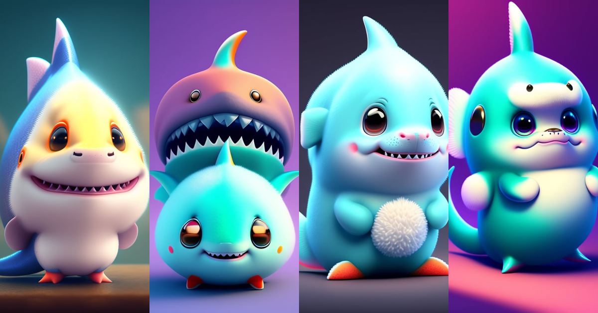 Lexica - Cute and adorable cartoon fluffy baby shark, fantasy ...