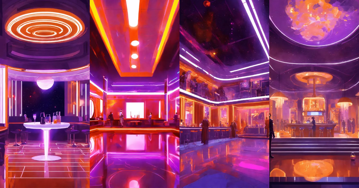 Lexica - Digital art of a classy, white Star Wars night club with ...