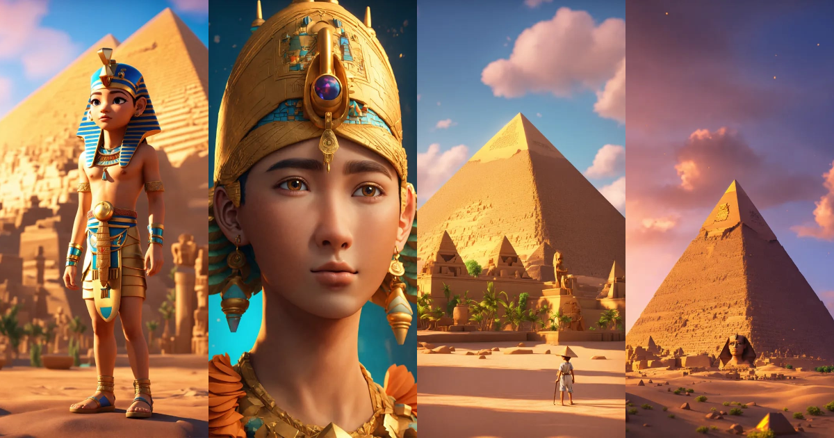 Lexica - Pyramides of Egypt ,realistic, vivid colors octane render ...