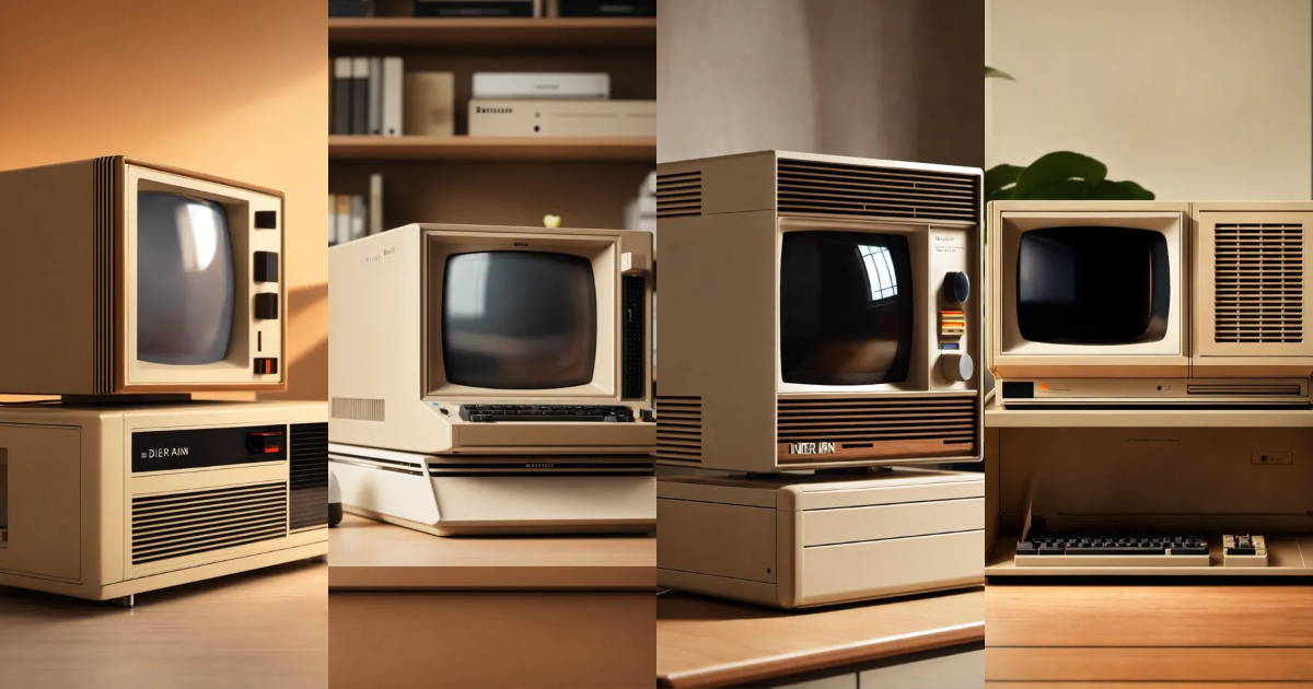 Lexica - A stunning, sleek beige vintage APPLE II PC case designed by ...