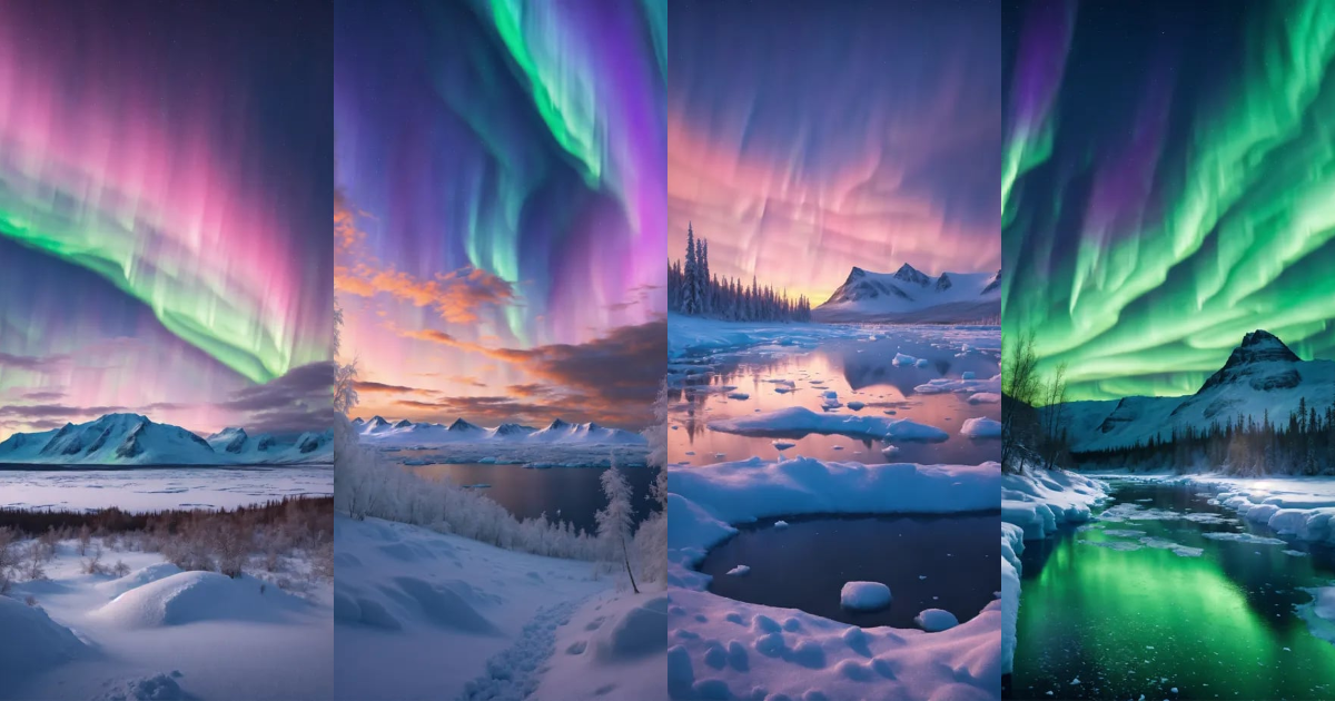 Lexica - Snowy landscape, arctic, impression of grandeur, Aurora ...