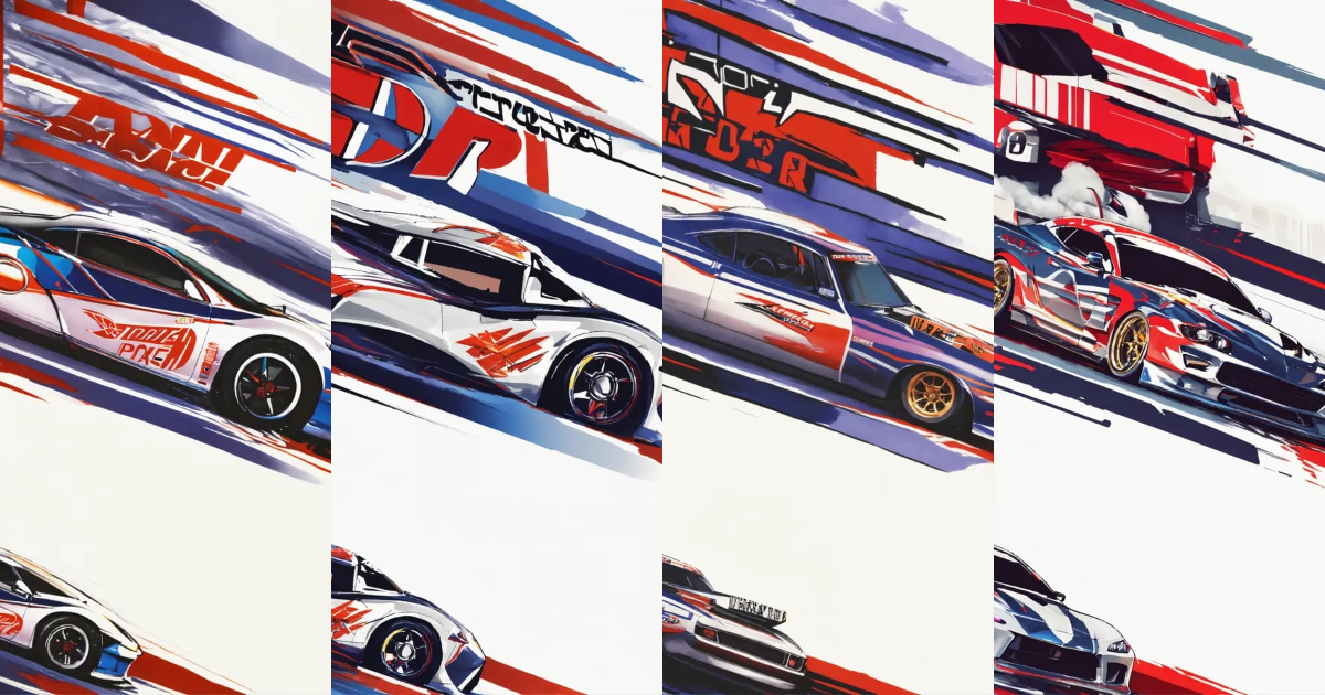 Lexica - Clean modern drag race car badge stickers