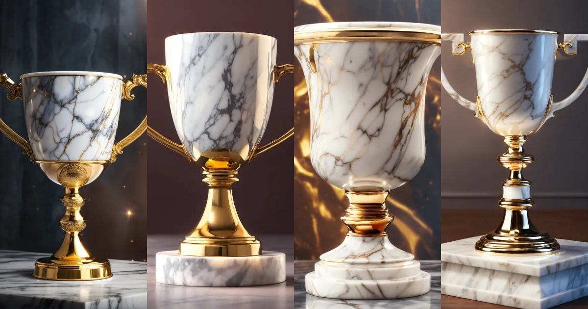 Lexica - White marble cup. award for sports victories. football cup ...