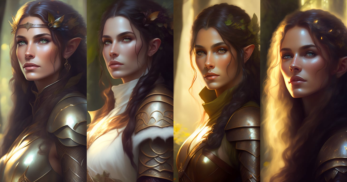 Lexica - Portrait of a beautiful fit elf ranger, leather armor, elf ...