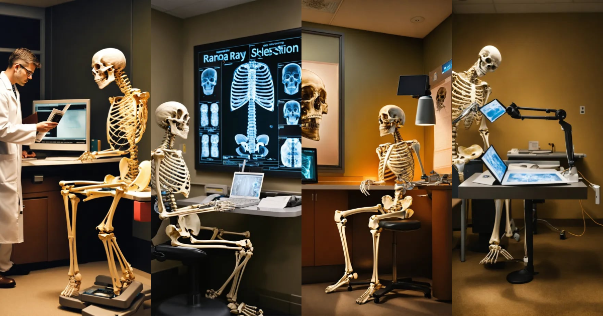 Lexica - A photo realistic skeleton reading a photograph (instead of an ...