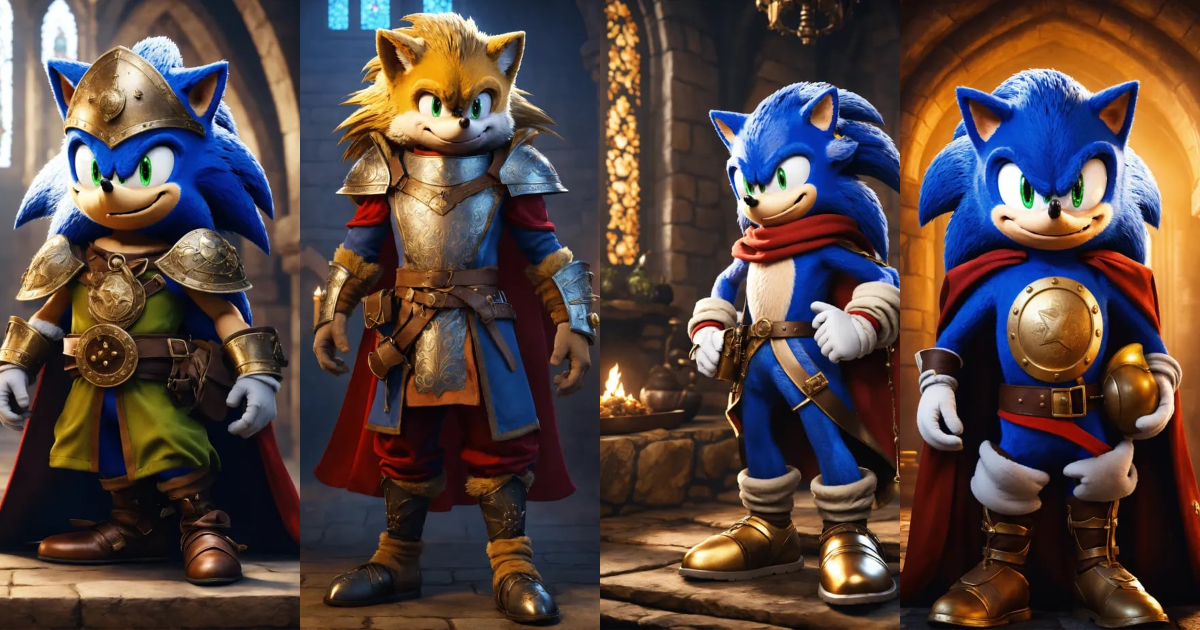 Lexica - Sonic the Hedgehog dressed in a medieval clothes, highly ...