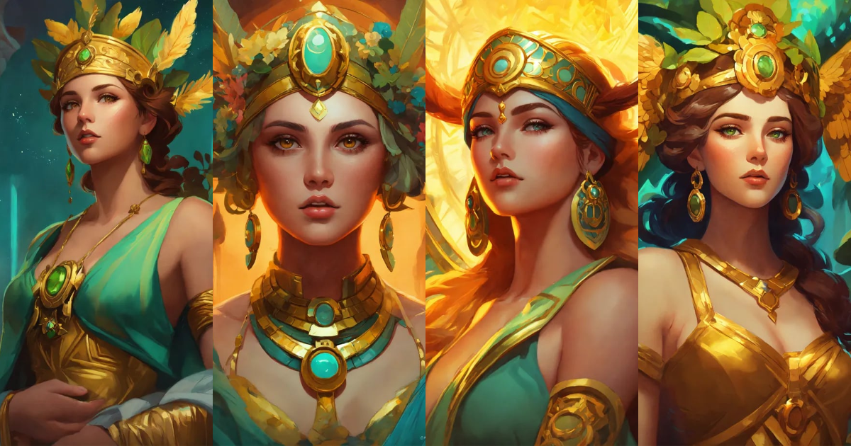 Lexica - The goddess Hera, cartoon oil paint, 2D illustration style, sharp focus, bright color ...