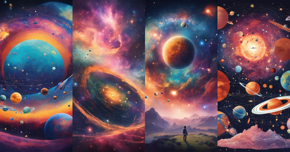 Lexica - Create a cosmic-themed visual that encompasses the idea of ...