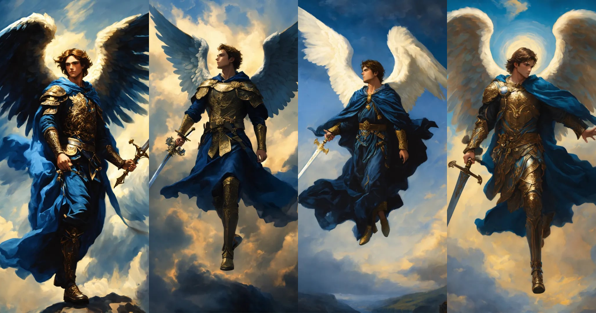 Lexica - Impressionistic full body photo of a male angel wearing dark ...