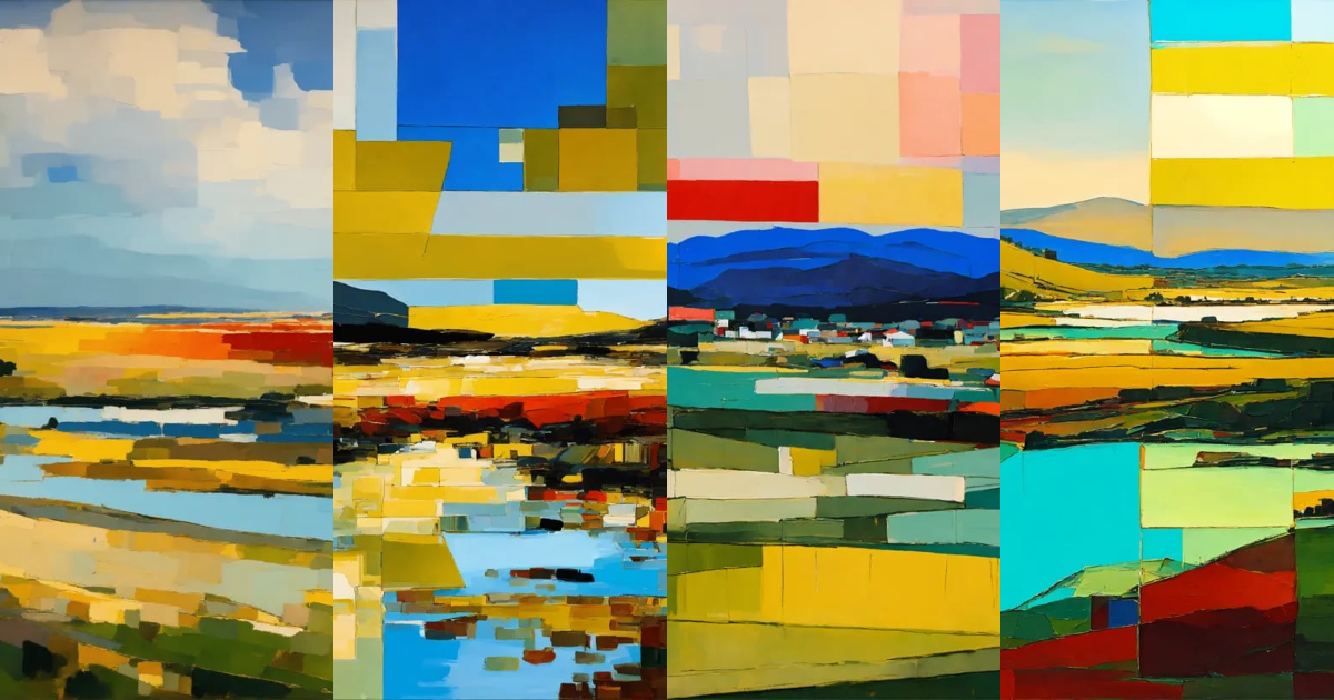 Lexica - Landscape, oil painting, transparent, in style, generative art ...