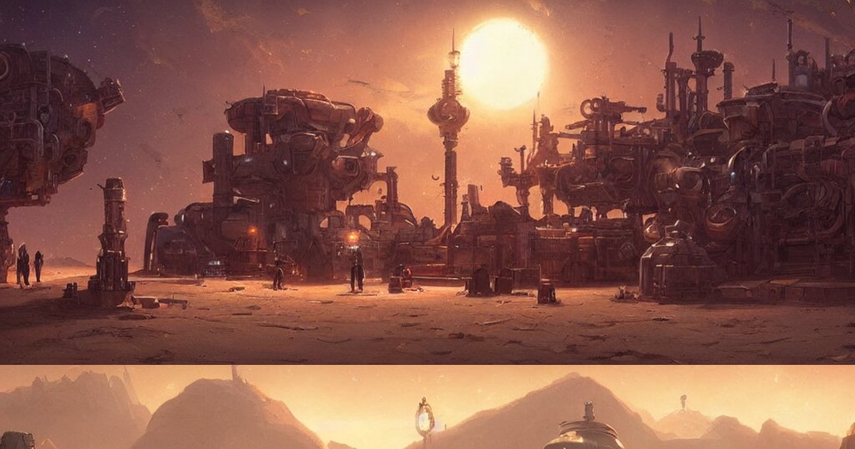 Lexica - Anime spaceport in desert steampunk key by greg rutkowski ...