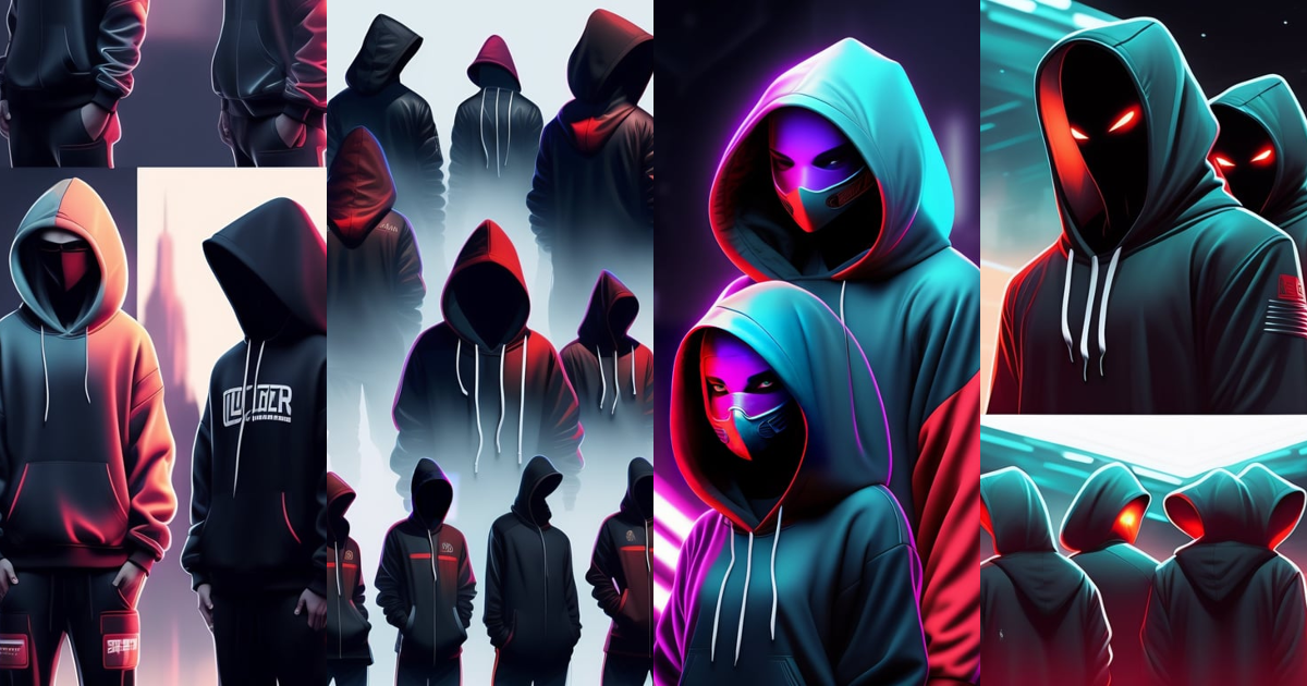 Lexica - Hoodie streetwear, concept art, a group of creepy evil ...