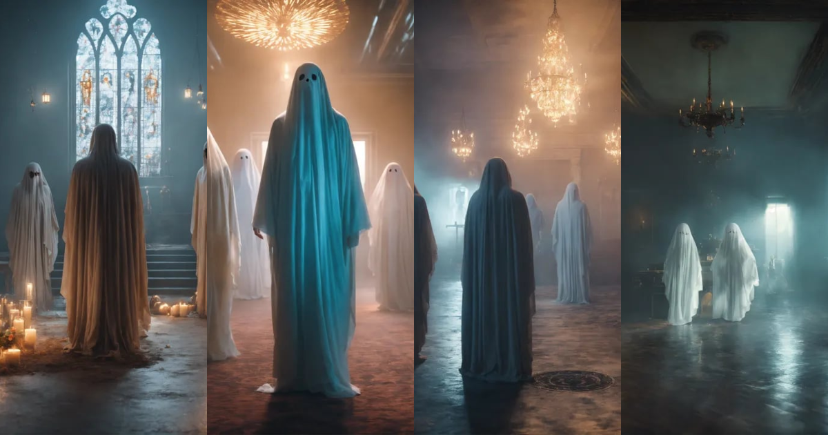 Lexica - Some ghosts in an afterlife dimension, cinematic, realistic, 8k