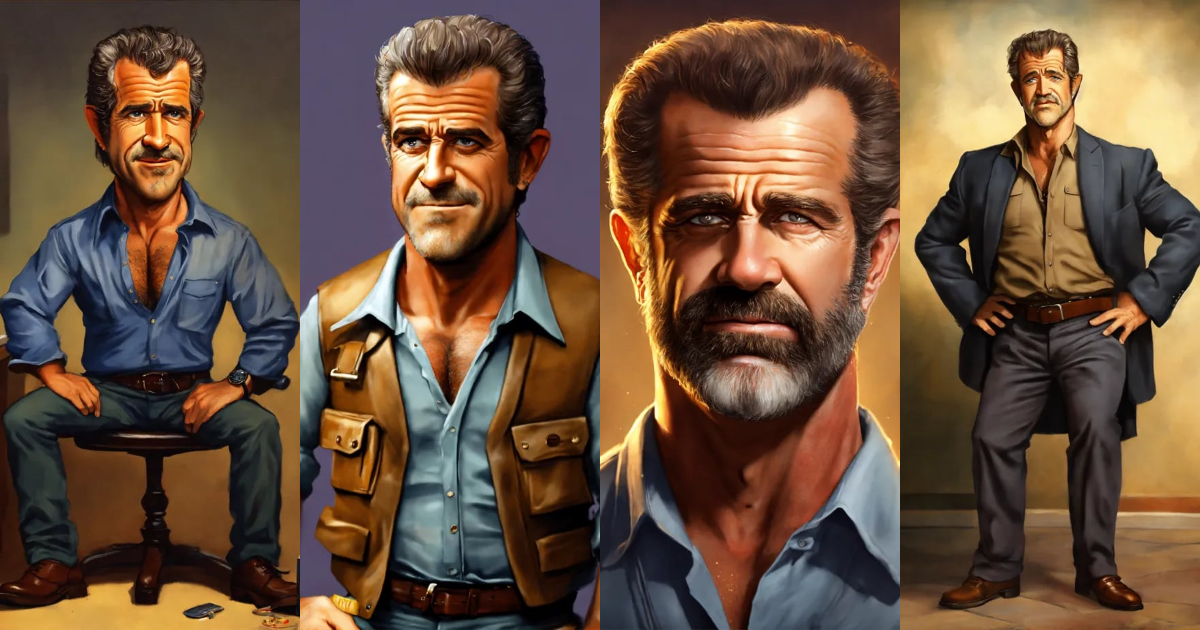 Lexica - Stressed Mel Gibson. Caricature, stress management, humoristic ...