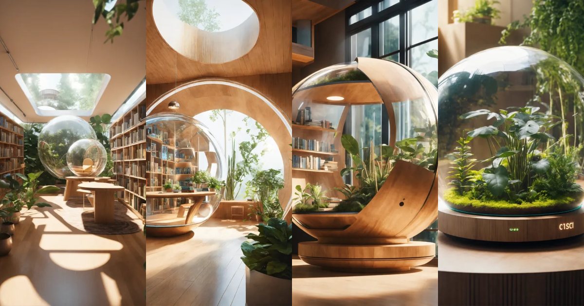 Lexica - Futuristic sci-fi Library pod, Flat Design, Product-View ...