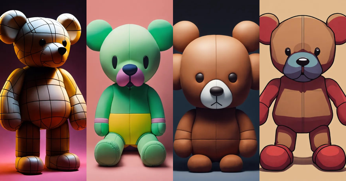 Lexica - Create a minimal character, in style of Kaws as a teddy bear ...