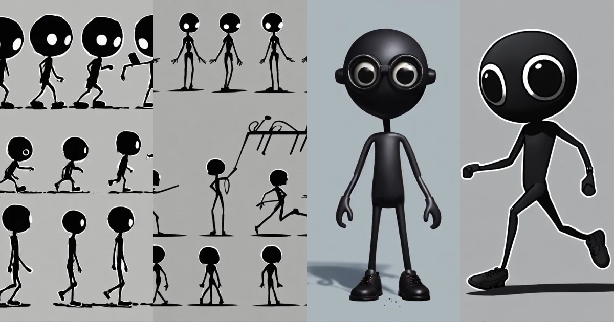 Lexica - Stickman figure, for Endless Runner 2D game, big eyes, cute ...