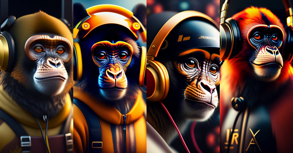 Lexica - Excellent painted monkey, high quality masterpiece painted ...