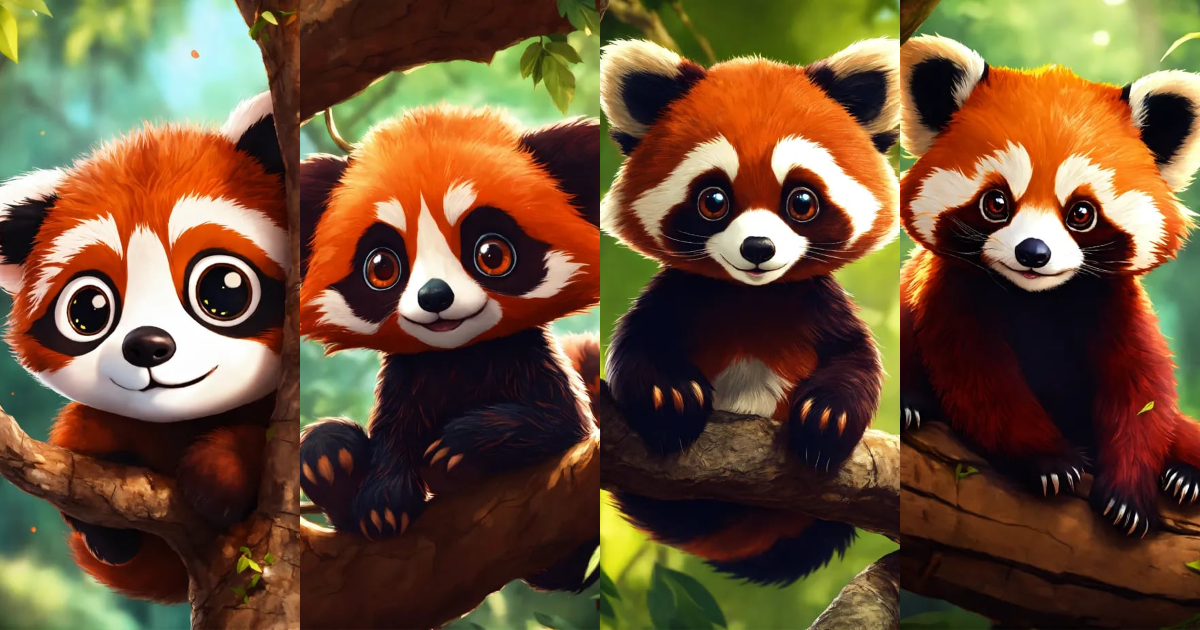 Lexica - A cute dark evil, baby red panda sloth with big eyes hanging ...