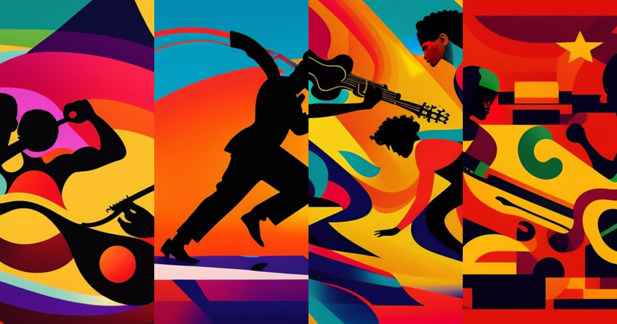 Lexica - Stylized abstract art of jazz musicians playing jazz and dance ...
